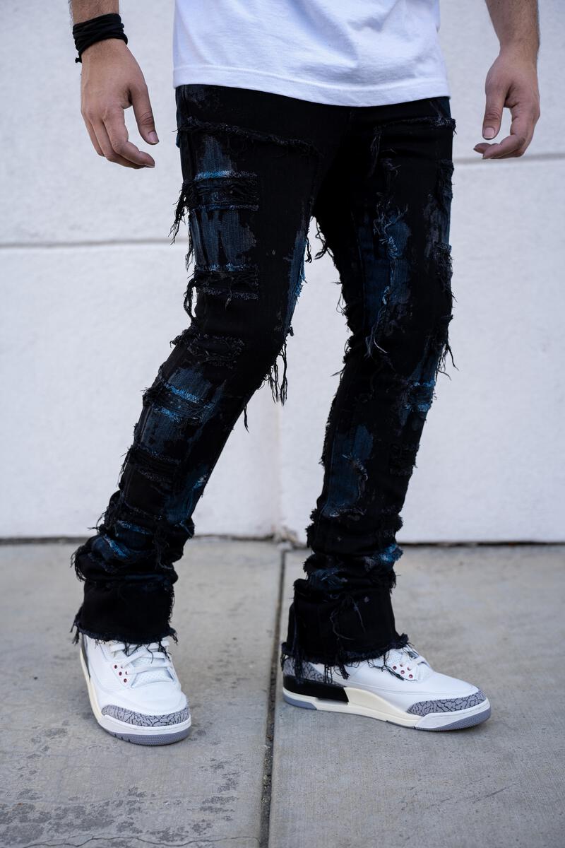 Damati - Cielo Stacked Jeans - Black/Blue – Todays Man Store