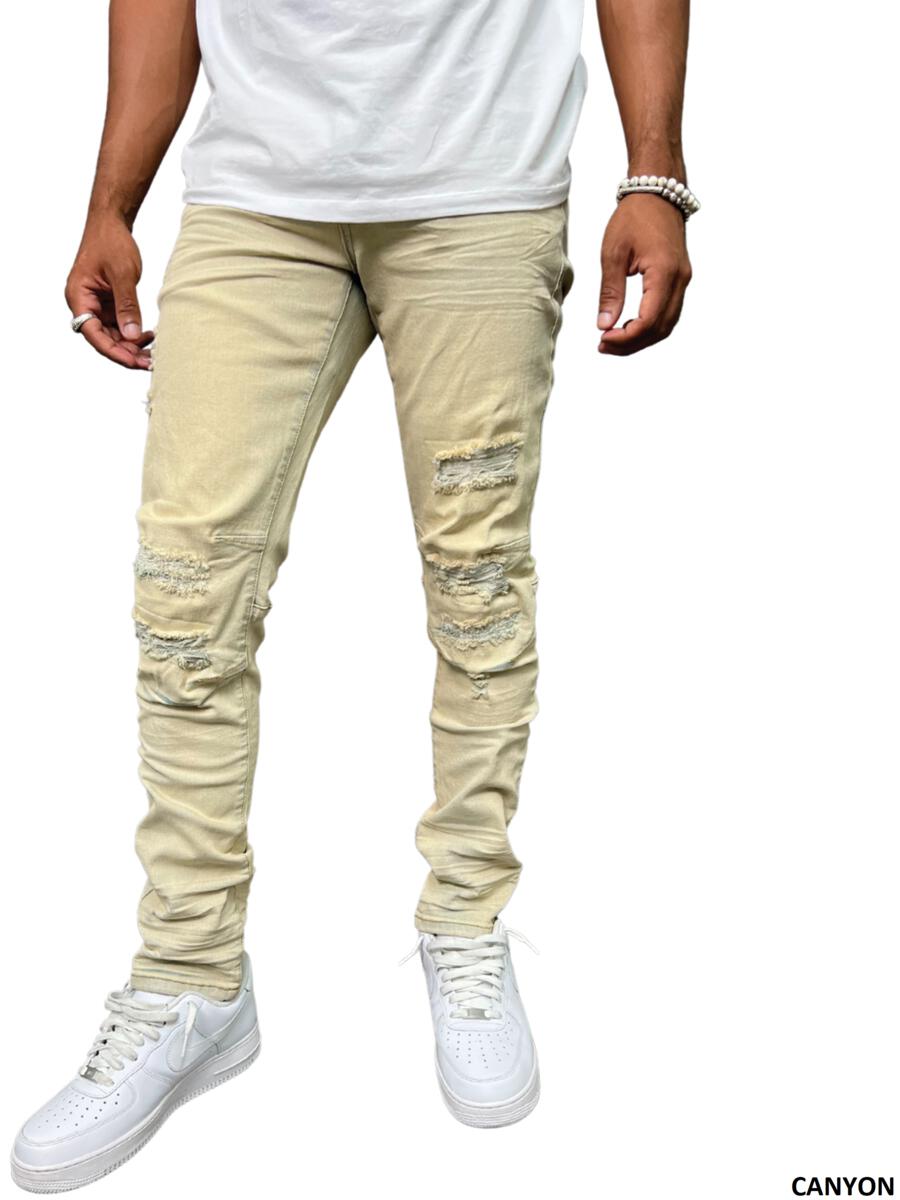 Rip & Repair Slim Tapered Fit Denim Pants - Canyon – Todays Man Store