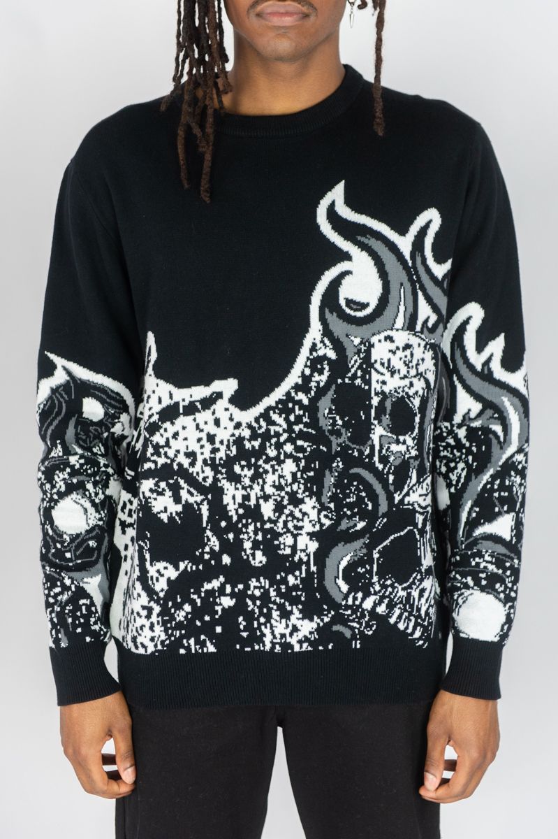 Burning Skull Crewneck Sweater – Todays Man Store