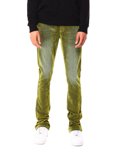 Velvet Stacked Jeans - Green – Todays Man Store