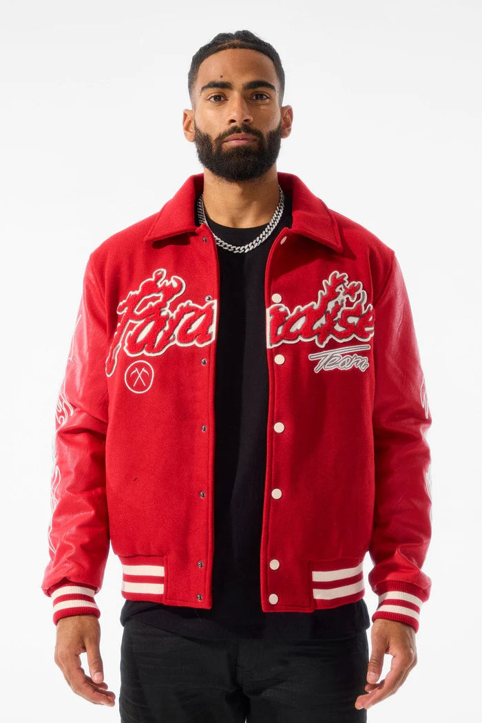 JC - Paradise Tour Varsity Jacket - Red – Todays Man Store