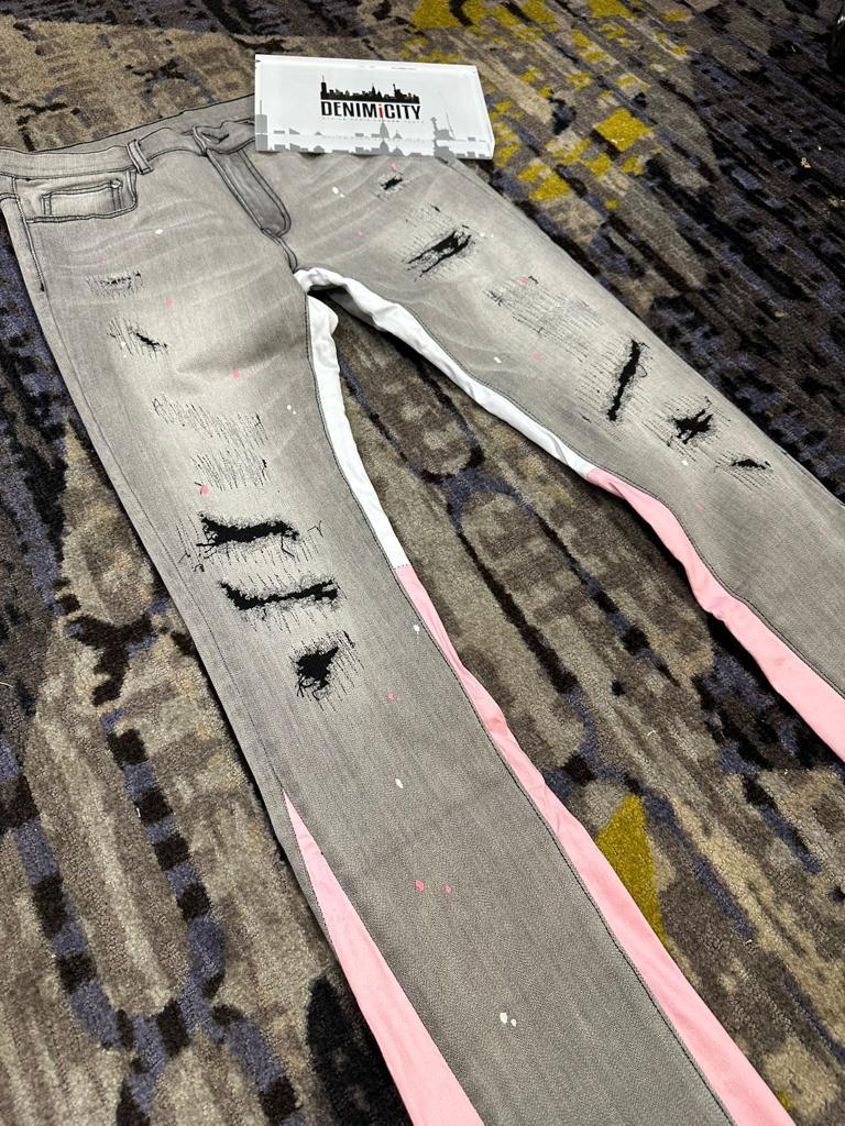 Stacked Light Grey Wash With Pink/White Trim – Todays Man Store