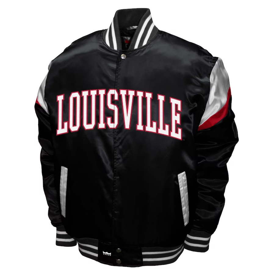 Louisville Cardinals Power Satin Full-Snap Jacket - Black – Todays Man ...