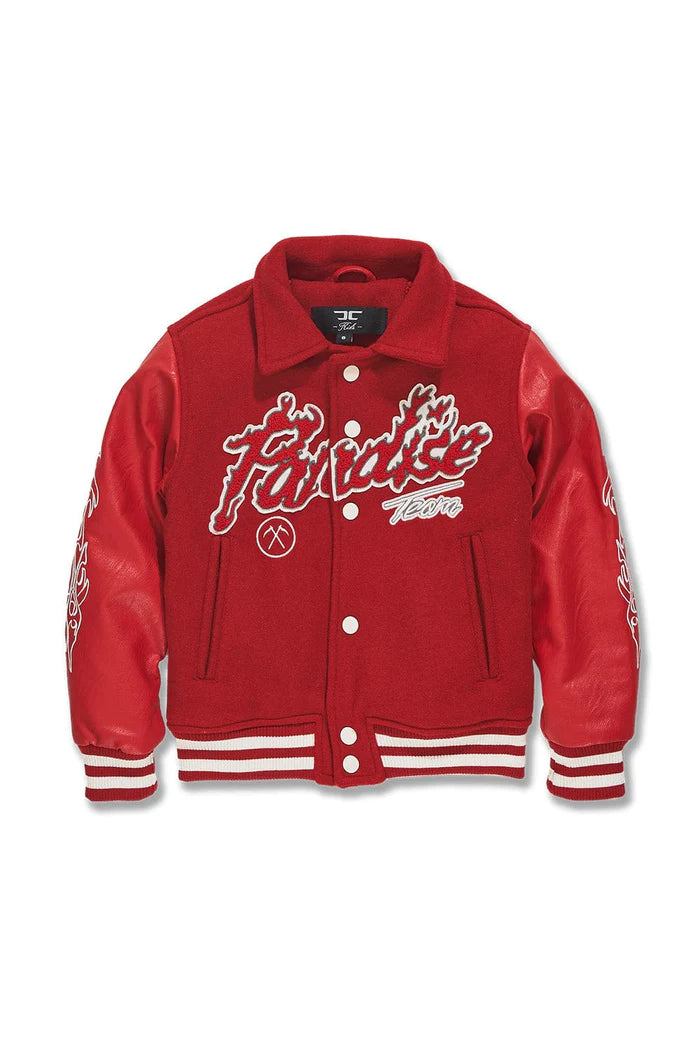 JC - Kids Paradise Tour Varsity Jacket - Red – Todays Man Store