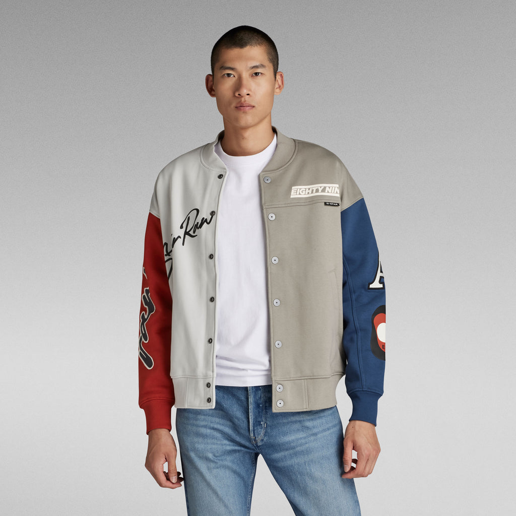 Varsity Bomber Jacket - Elephant Skin Multicolor Block – Todays Man Store