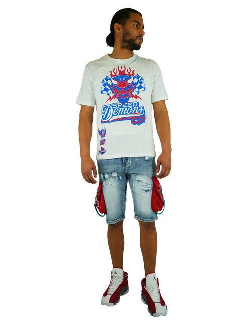 Preme Red & Indigo Denim Shorts - PR-WB-1079 – Todays Man Store
