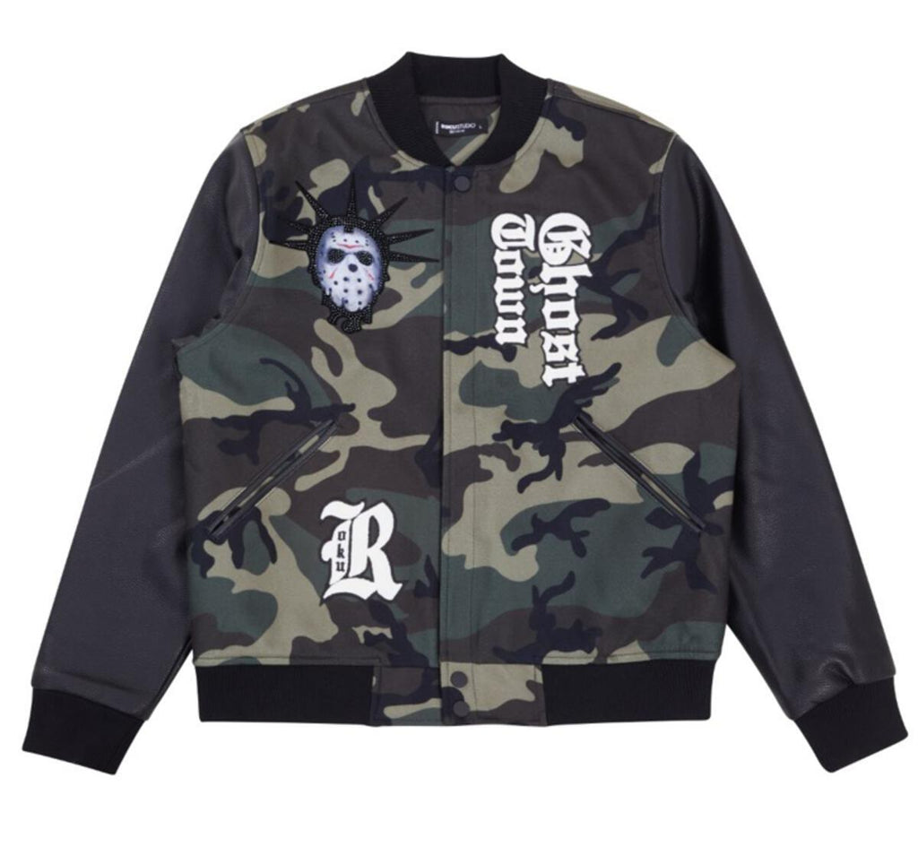 Roku Studio - 2022 Lucky Ghost Town Varsity Jacket - Camo - RK6480853 ...